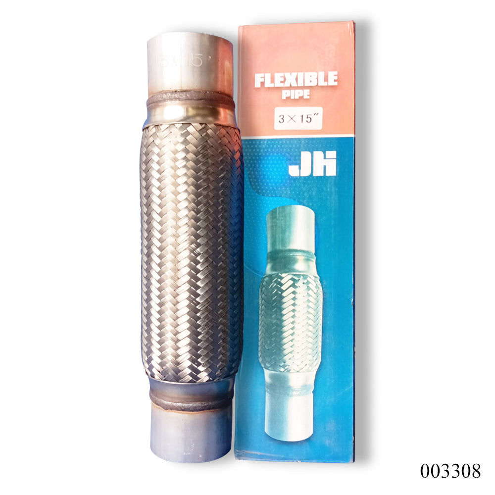 WPR Exhaust Pipe 3"x15" 3-Layer Inner Braid No Flange