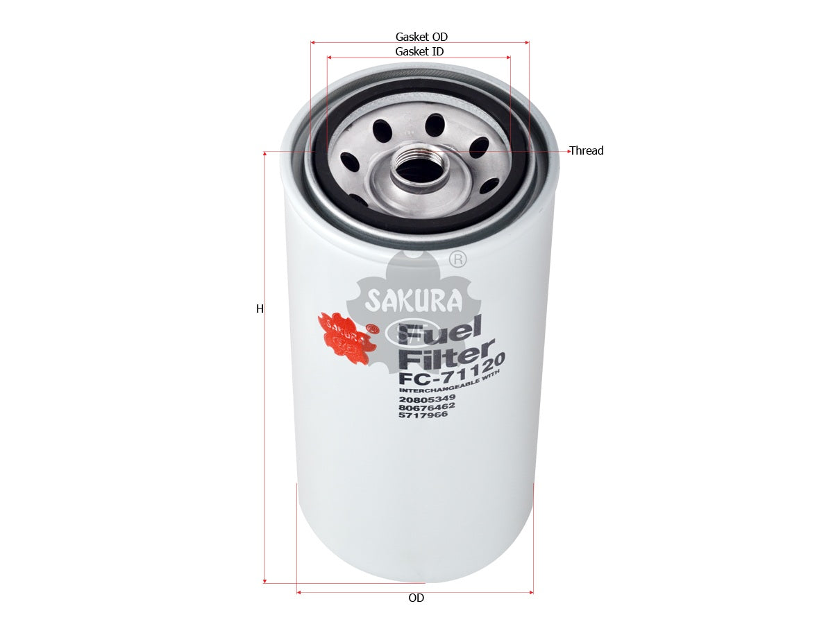 SAKURA,, Fuel Filter (Spin-On), 9239763127, FC-71120, BOMAG