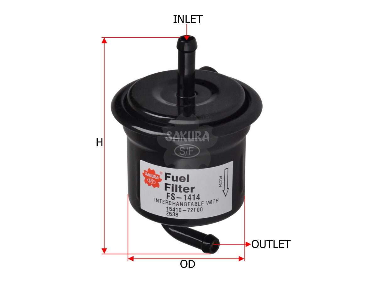 Fuel Filter (In-Line), SAKURA, 15410-72F00, FS-1414, SUZUKI (123930) – Win Store