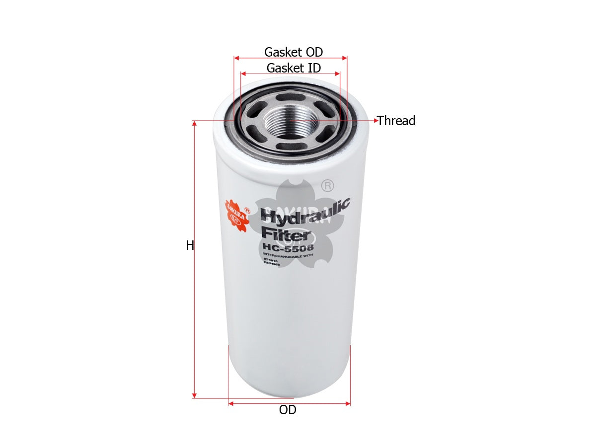 Hydraulic Oil Filter (Spin-On), SAKURA, RE34958, HC-5508, STEIGER ...